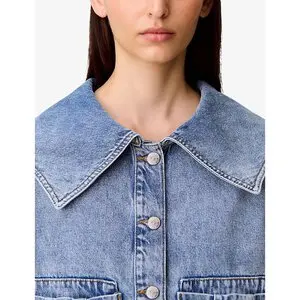 Claudie Pierlot Contrast Stitch Denim Trucker Jacket - Blue Denim