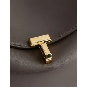 TOTEME T-lock Mini Leather Clutch - Bark
