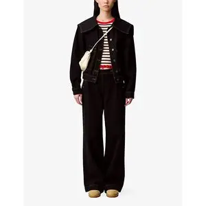Claudie Pierlot Sailor-collar Denim Jacket - Black