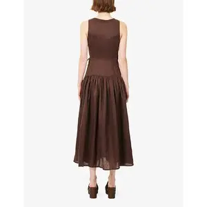 Dissh Ilio Wrap-over Linen Midi Dress