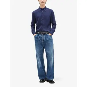 The Kooples Logo-embroidered Slim-fit Linen Shirt