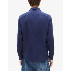 The Kooples Logo-embroidered Slim-fit Linen Shirt