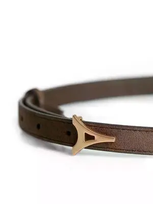 Manière De Voir Leonie Eiffel-buckle Suede-effect Belt - Brown