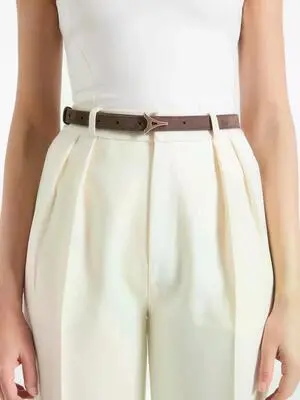 Manière De Voir Leonie Eiffel-buckle Suede-effect Belt - Brown