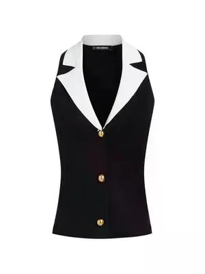 Karl Lagerfeld V-neck Button Top