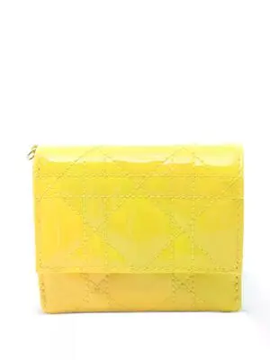 Dior 2010s Lady Lotus Trifold Wallet - Yellow