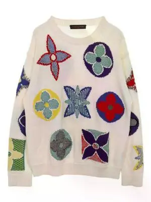 LOUIS VUITTON 2010s Flower Monogram Sweater - Neutrals