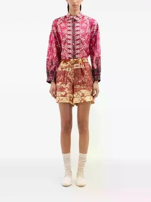 PIERRE-LOUIS MASCIA Aloe Pastoral Print Elasticated Shorts