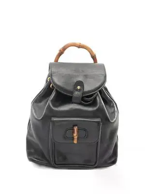 Gucci 2000s Bamboo Leather Backpack