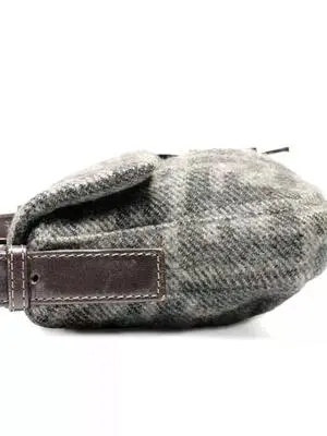 Fendi 2000s Patterned Wool Shoulder Bag