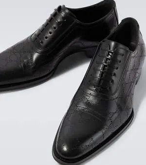 Gucci Gg Leather Derby Shoes