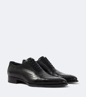 Gucci Gg Leather Derby Shoes - Black