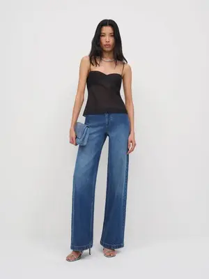 Stretch Wide Leg Jeans