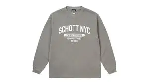 PALACE Schott Waffle Long Sleeve Tee Shirt - Grey