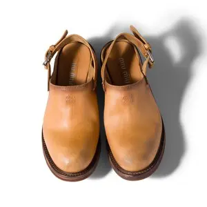 Miu Miu Foulé Leather Mules - Light Tan