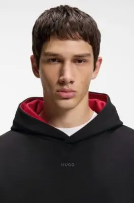Hugo Relaxed-fit Embroidered-logo Hoodie