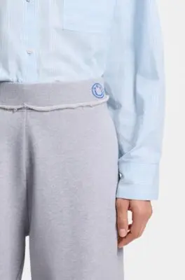 Hugo Logo-waistband Tracksuit Bottoms - Light Grey