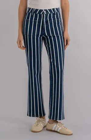 Kut From The Kloth Kelsey High-waist Kick Flare Jeans - Indigo/white