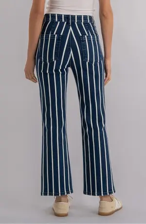 Kut From The Kloth Kelsey High-waist Kick Flare Jeans - Indigo/white