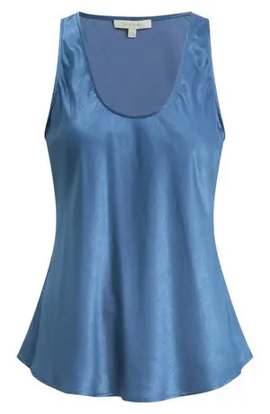 FAVORITE DAUGHTER Clean Cut Satin Tank - River Blue