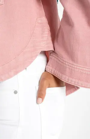LIVERPOOL High-low Denim Shacket - Misty Blush