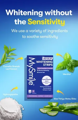 MYSMILE Non-slip Teeth Whitening Strips With Natural Ingredients - 7 Sets
