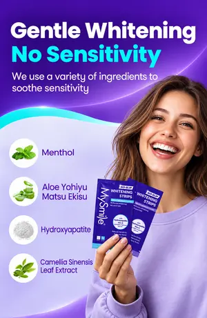 MYSMILE Non-slip Teeth Whitening Strips With Natural Ingredients - 7 Sets