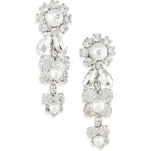Simone Rocha Simone Rocha Daisy Cluster Crystal & Faux Pearl Drop Earrings Crystal/pearl