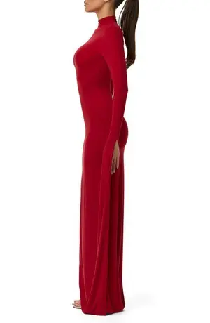 Naked Wardrobe Drape Long Sleeve Maxi Dress