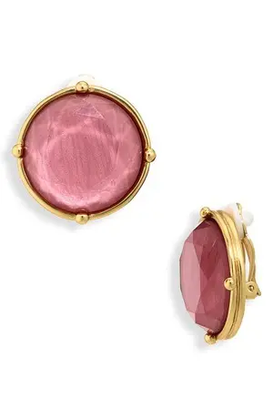 KARINE SULTAN Clip-on Stone Earrings - Gold