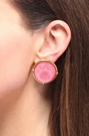KARINE SULTAN Clip-on Stone Earrings - Gold