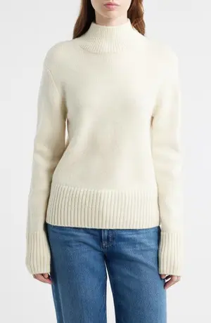House Of Cb Merino Wool Turtleneck Sweater - Cream