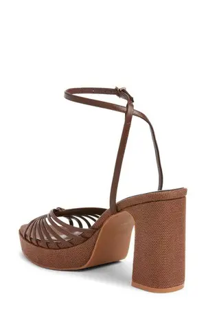 OPEN EDIT Emily Ankle Strap Platform Sandal - Brown Chocolate