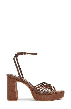 OPEN EDIT Emily Ankle Strap Platform Sandal - Brown Chocolate