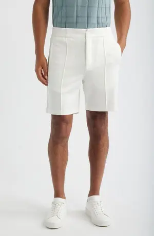 Bugatchi Soft Touch Pintuck Shorts - Chalk