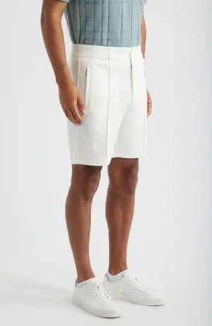 Bugatchi Soft Touch Pintuck Shorts - Chalk