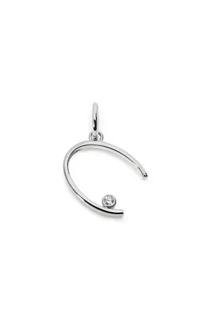 Monica Vinader Lab Grown Diamond Initial Pendant Sterling Silver C
