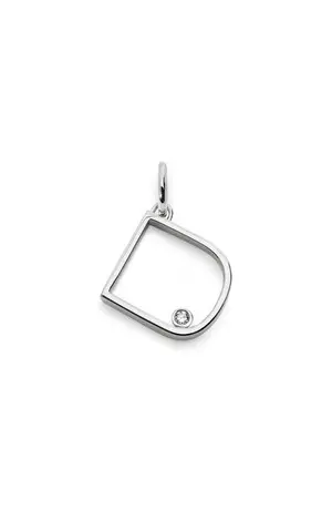 Monica Vinader Lab Grown Diamond Initial Pendant - Sterling Silver D