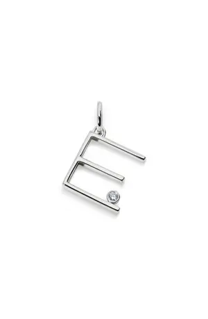 Monica Vinader Lab Grown Diamond Initial Pendant Sterling Silver E