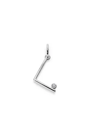 Monica Vinader Lab Grown Diamond Initial Pendant Sterling Silver L