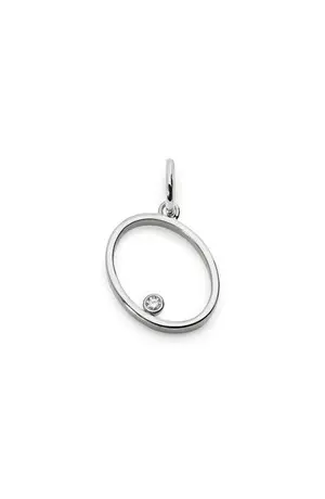 Monica Vinader Lab Grown Diamond Initial Pendant - Sterling Silver O