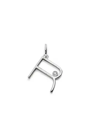 Monica Vinader Lab Grown Diamond Initial Pendant Sterling Silver R