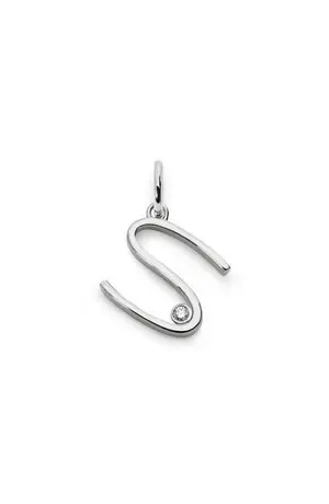 Monica Vinader Lab Grown Diamond Initial Pendant - Sterling Silver S