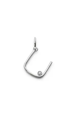 Monica Vinader Lab Grown Diamond Initial Pendant - Sterling Silver U