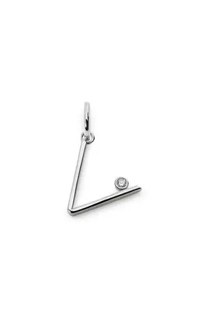 Monica Vinader Lab Grown Diamond Initial Pendant - Sterling Silver V