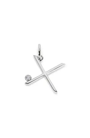 Monica Vinader Lab Grown Diamond Initial Pendant Sterling Silver X