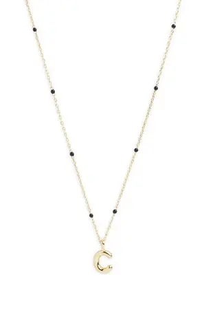 Argento Vivo Initial Pendant Necklace - Gold C