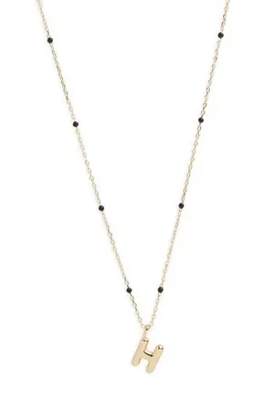 Argento Vivo Initial Pendant Necklace Gold H