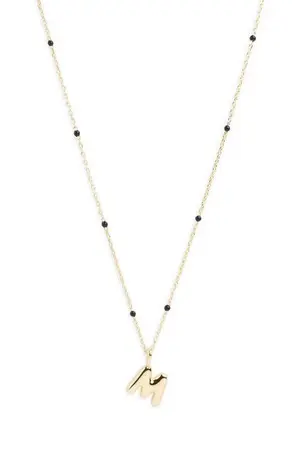 Argento Vivo Initial Pendant Necklace - Gold M