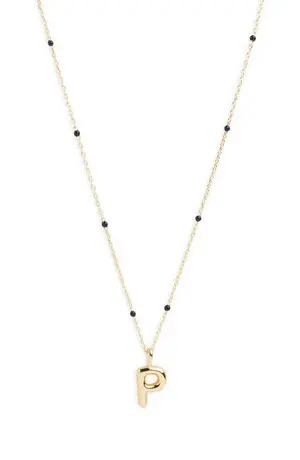 Argento Vivo Initial Pendant Necklace - Gold P
